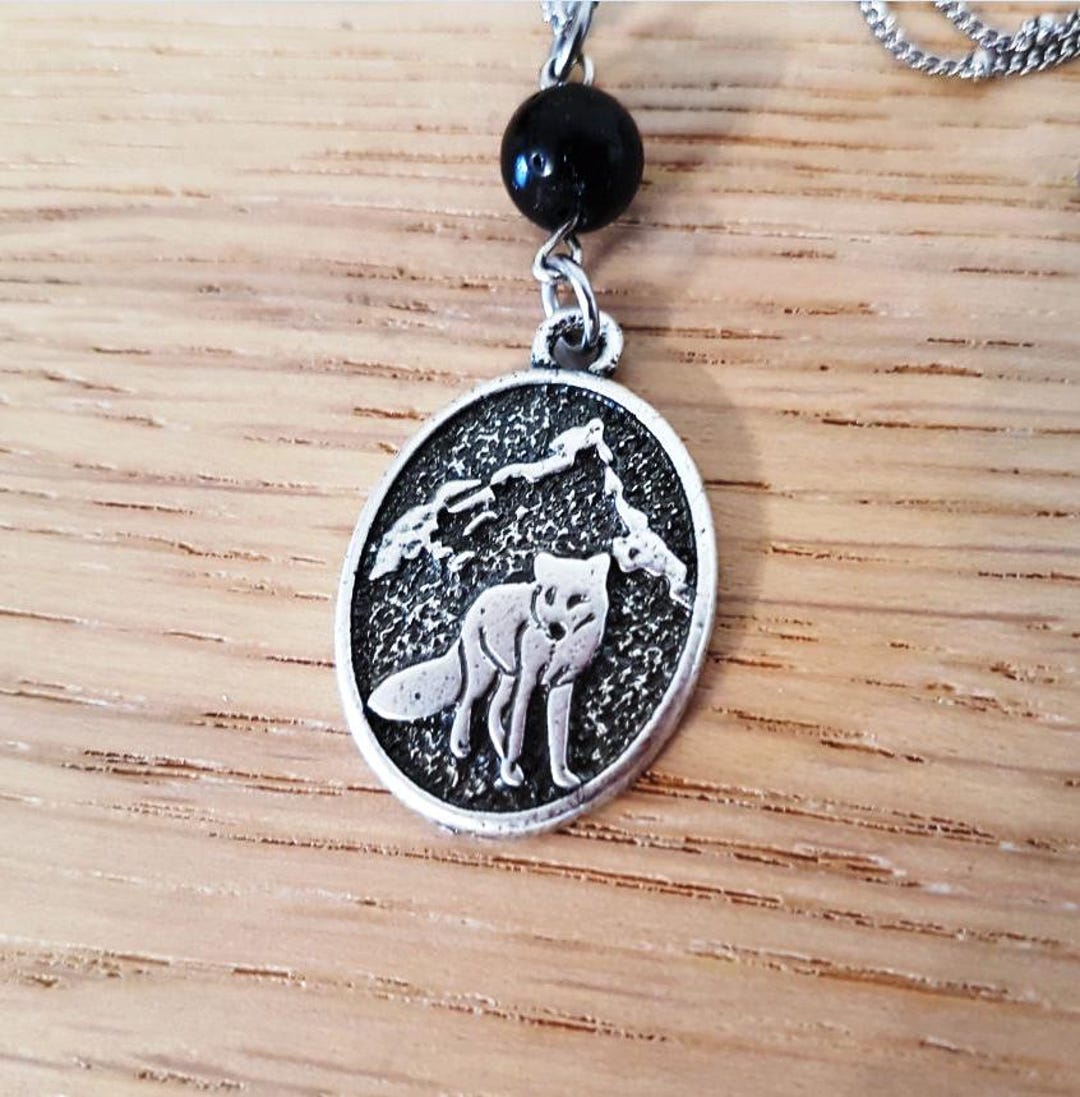 Lone Wolf Necklace: Oxidized Silver Pendant, Mountain Scene - Etsy