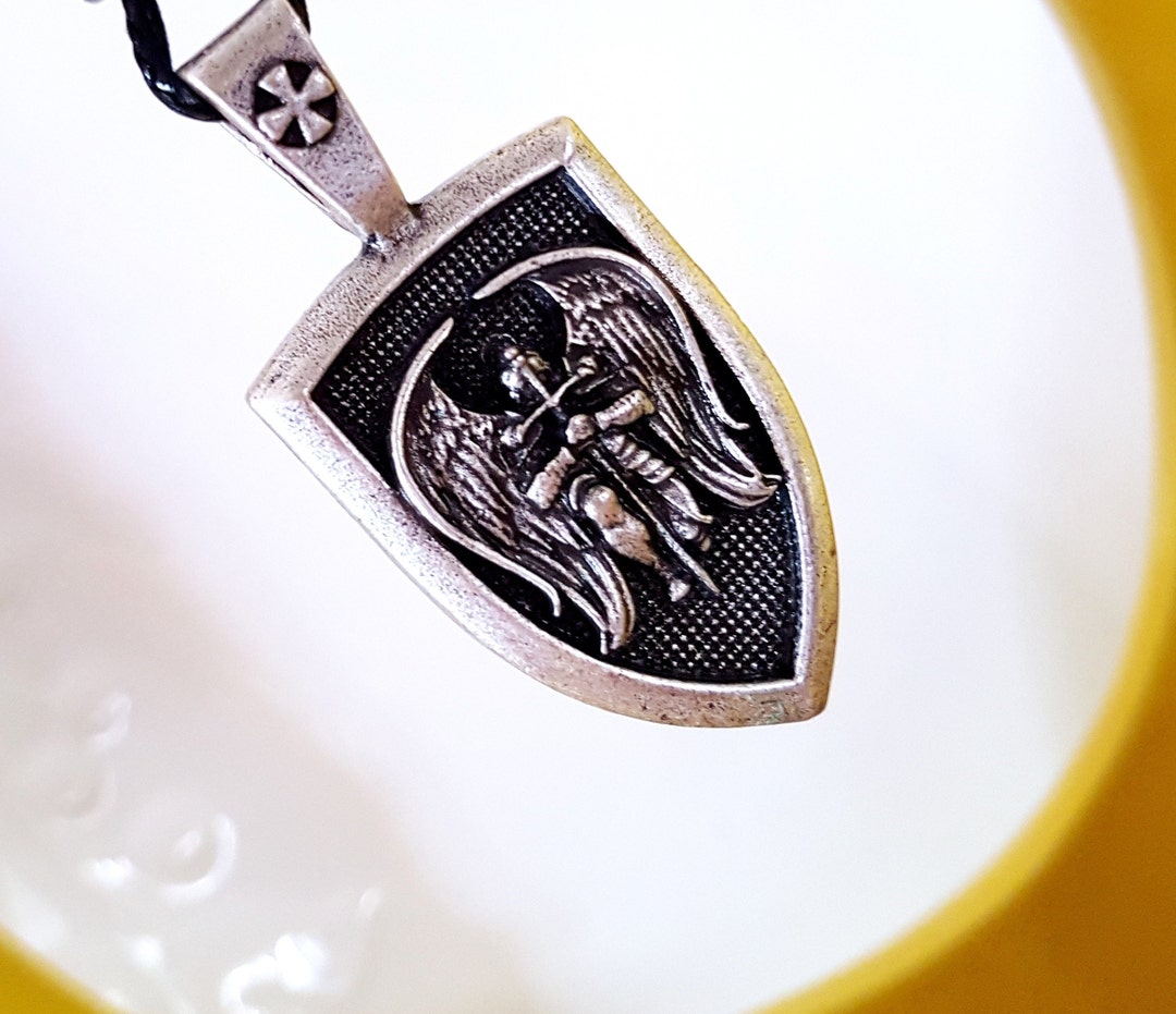 St. Michael Archangel Shield Necklace: Patron Saint Talisman - Etsy