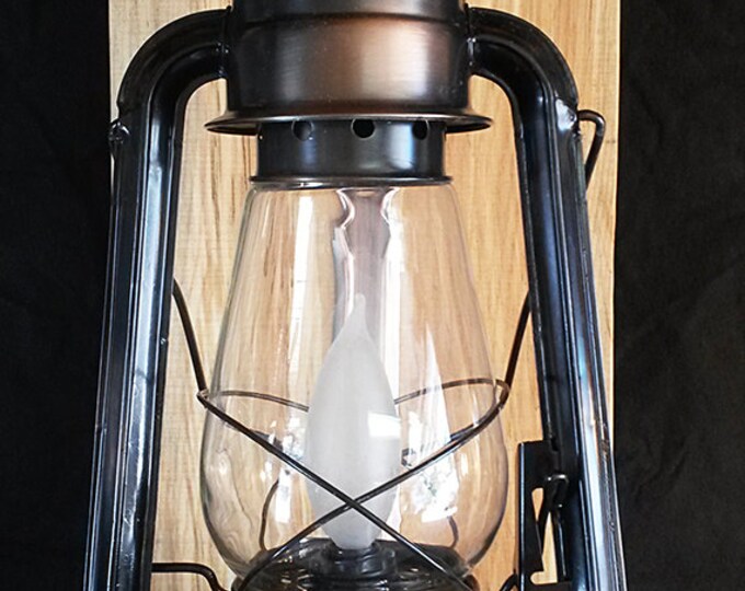Old Fashioned Electrified Kerosene Lantern With Rough Sawn - Etsy