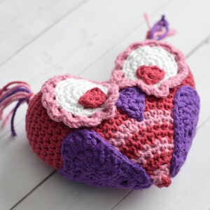 Crochet Valentine PDF Pattern - Heart Shaped Owl - Amigurumi Owl ...