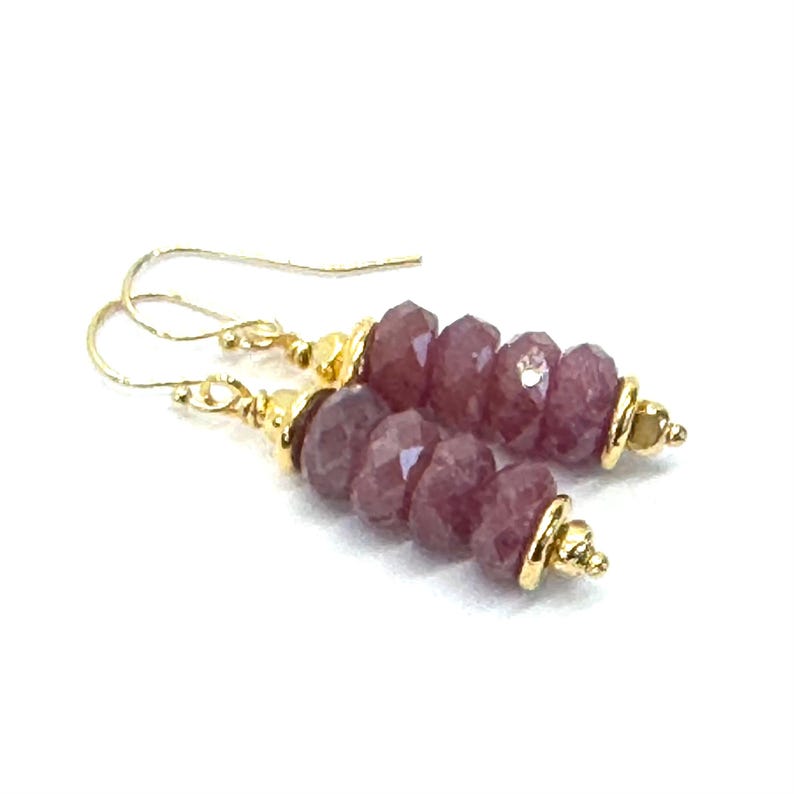 Ruby Earrings With Vermeil Gold, 1.5 Inch - Etsy