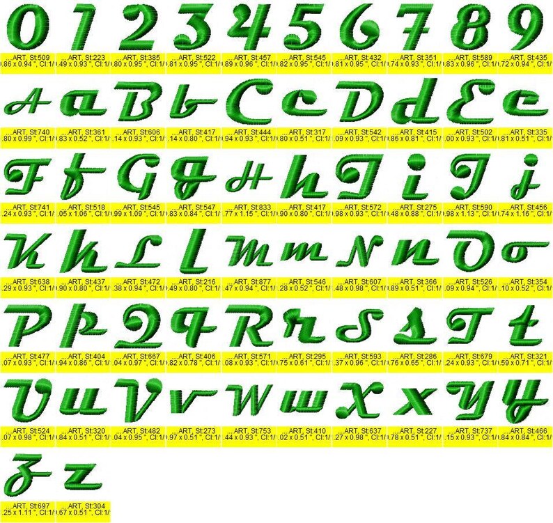 Magneto Machine Embroidery Fonts 1704 | Etsy