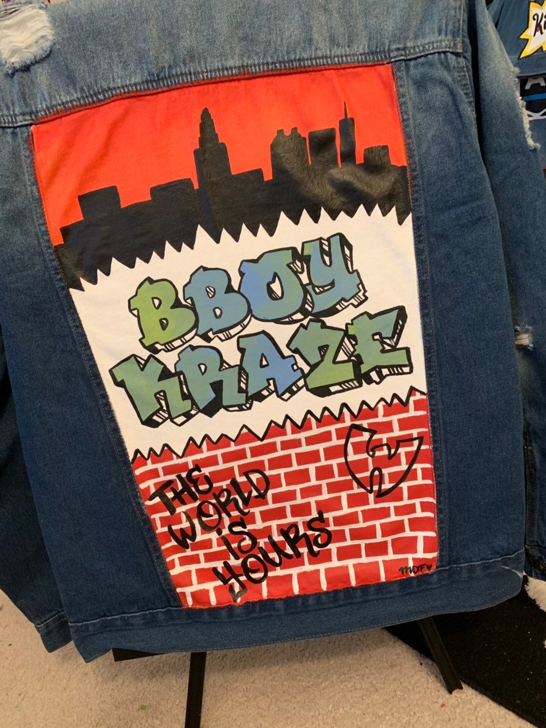 Custom Bboy Denim Jacket / Chaqueta Denim pintada a mano / Hip-Hop ...