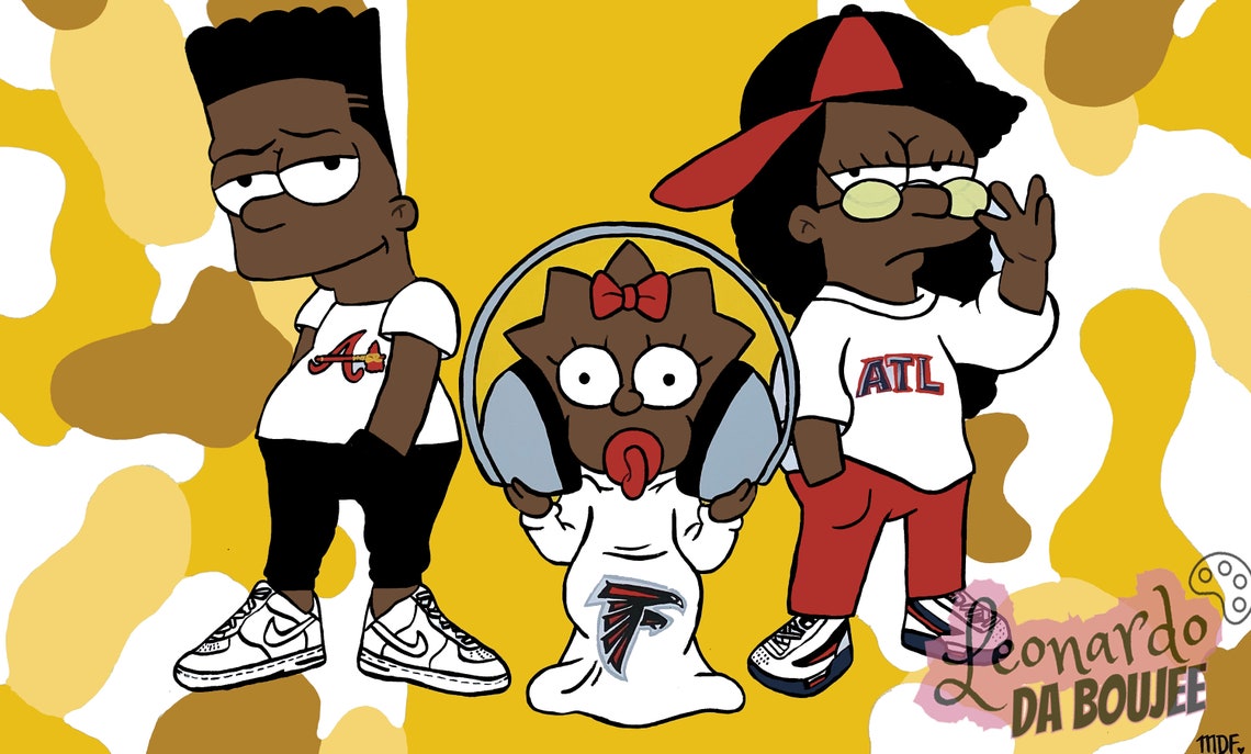 Black Simpsons / Atlanta / Cartoon Art Print / Poster / Home - Etsy