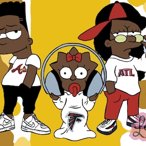Black Simpsons / Atlanta / Cartoon Art Print / Poster / Home Decor - Etsy