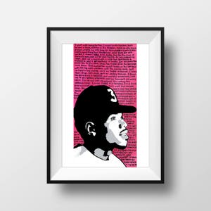 Chance the Rapper Poster / Chance the Rapper Print / Stencil Art ...