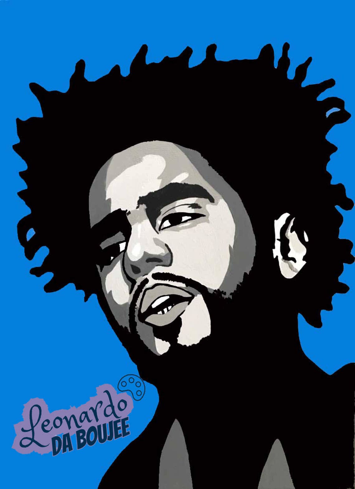 J Cole Poster / J Cole Print / Stencil Art / Hip-hop / Music - Etsy