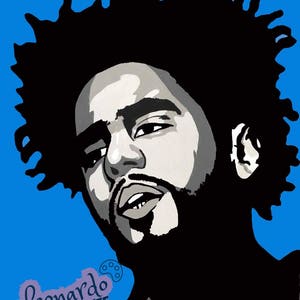 J Cole Poster / J Cole Print / Stencil Art / Hip-hop / Music Poster / J ...