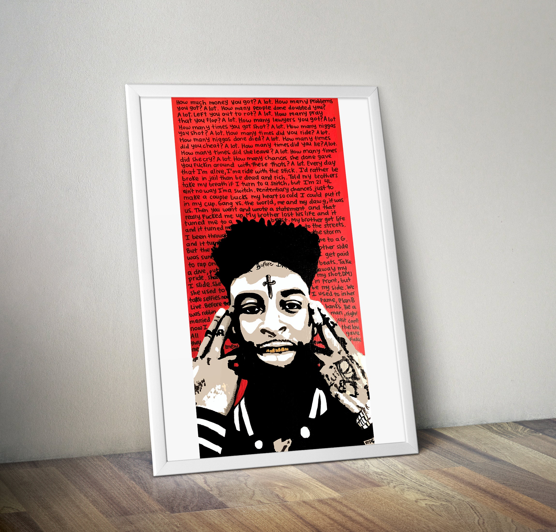 21 Savage Poster / 21 Savage Print / Stencil Art / Music | Etsy