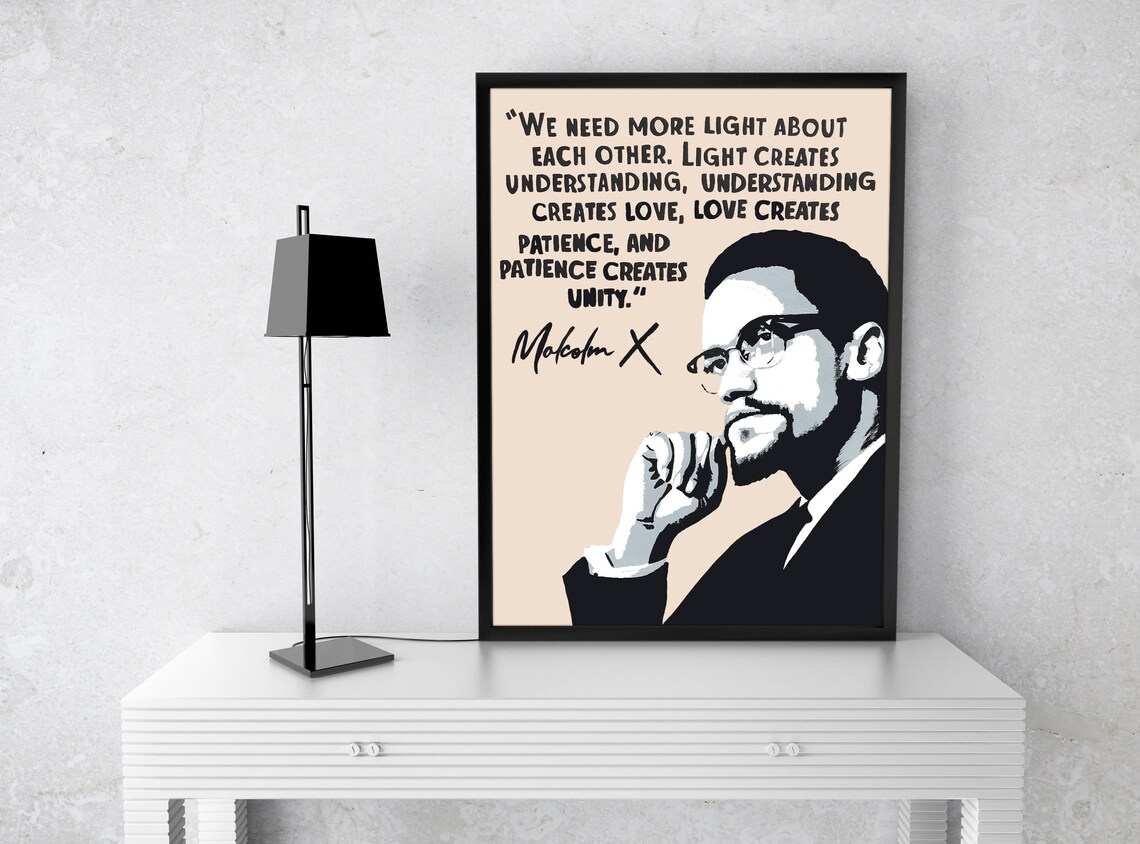Malcolm X Poster / Malcolm X Print / Stencil Art - Etsy UK