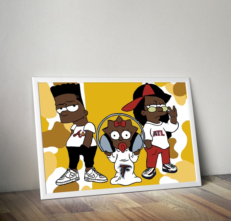 Black Simpsons / Atlanta / Cartoon Art Print / Poster / Home | Etsy