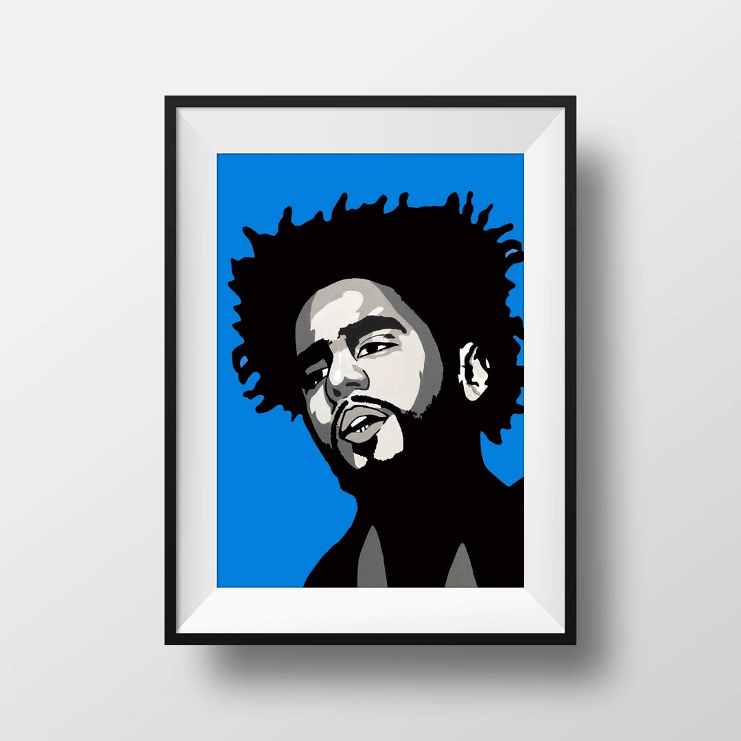 J Cole Poster / J Cole Print / Stencil Art / Hip-hop / Music Poster / J ...