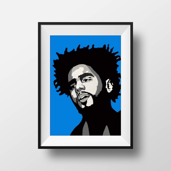 J Cole Poster / J Cole Print / Stencil Art / Hip-hop / Music | Etsy