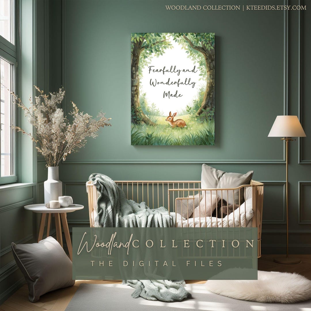 Fearfully and Wonderfully Made Print – Woodland Nursery Art (digital ...