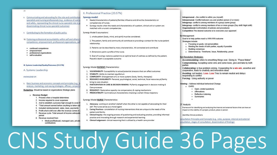 Clinical Nurse Specialist (CNS) Review Notes; Adult-gerontology; CNS ...