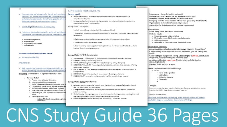 Clinical Nurse Specialist (CNS) Review Notes; Adult-gerontology; CNS ...