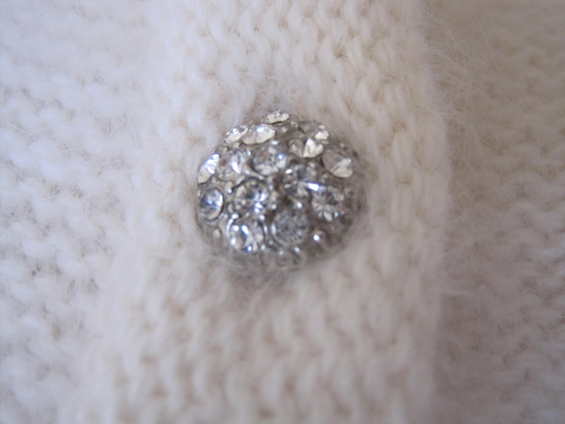 GUCCI VINTAGE SWEATER / Rare White Rabbit Hair Sequined Bow Sweater ...