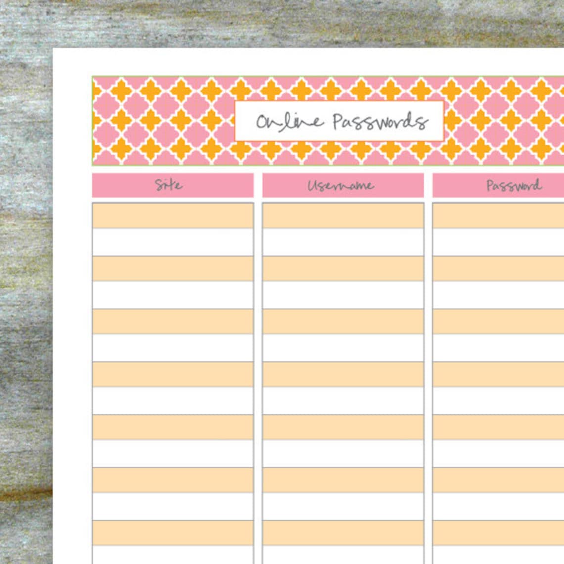 Password Keeper EDITABLE Printable 8 Alphabetical Pages | Etsy