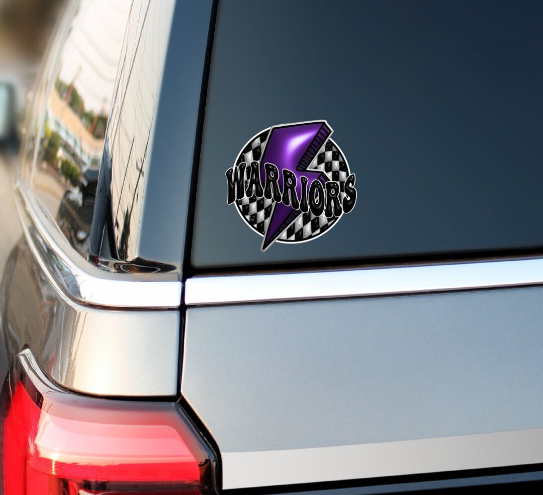 Warrior Retro Circle Faux 3D Inflated Puff Car Decal, UVDTF Transfer ...