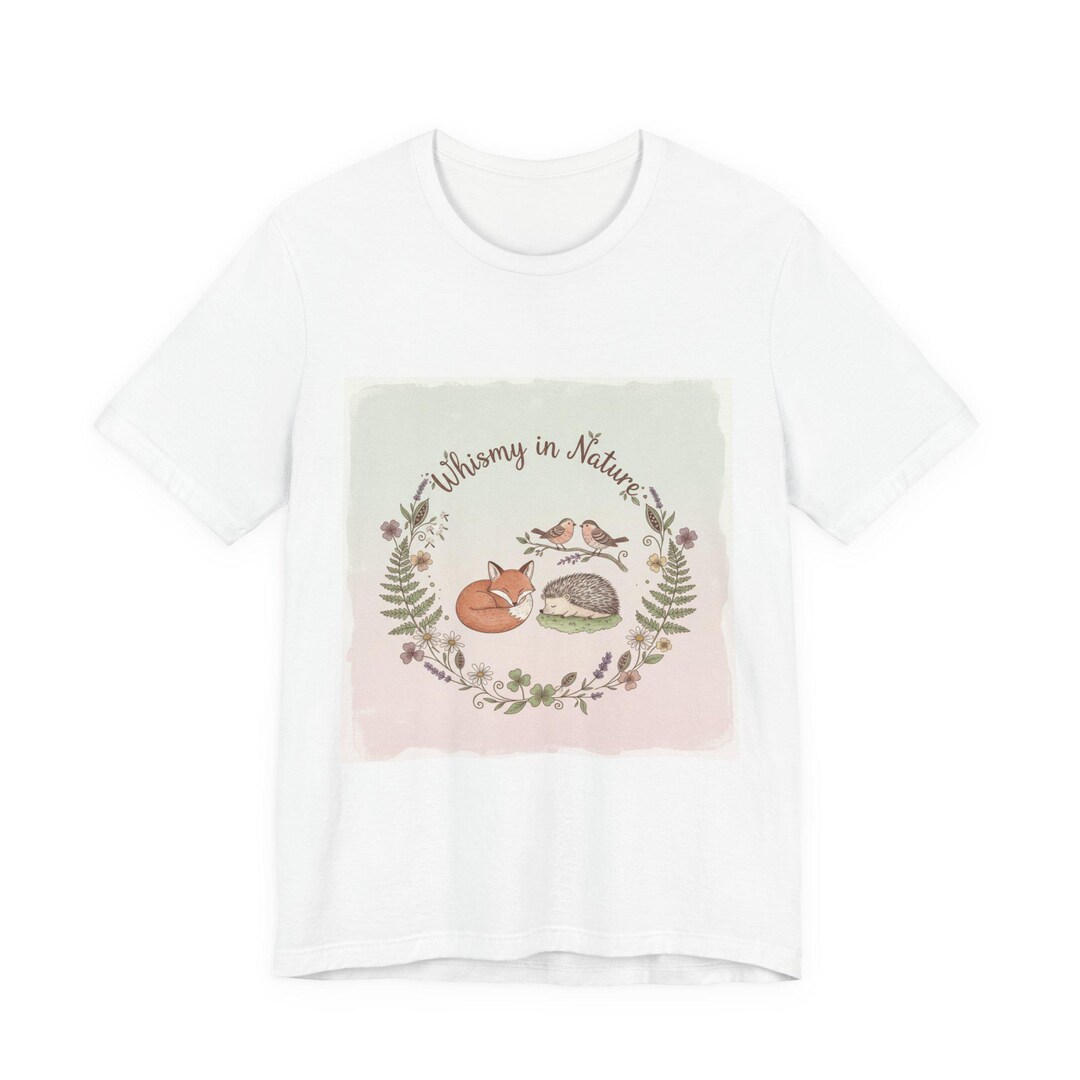 Whimsy in Nature Fox & Hedgehog Tee | Cottagecore Shirt, Mushroom ...