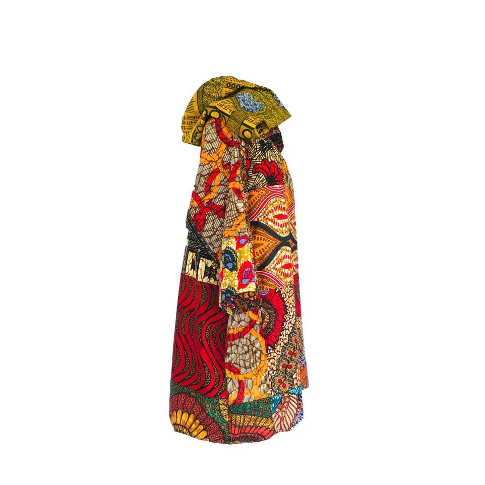 Loose Cotton Red Top, African Print, Unisex Blouse, Adire Hoody, Summer ...