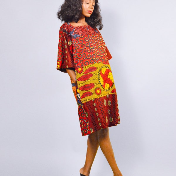 Red African Dress - Etsy UK