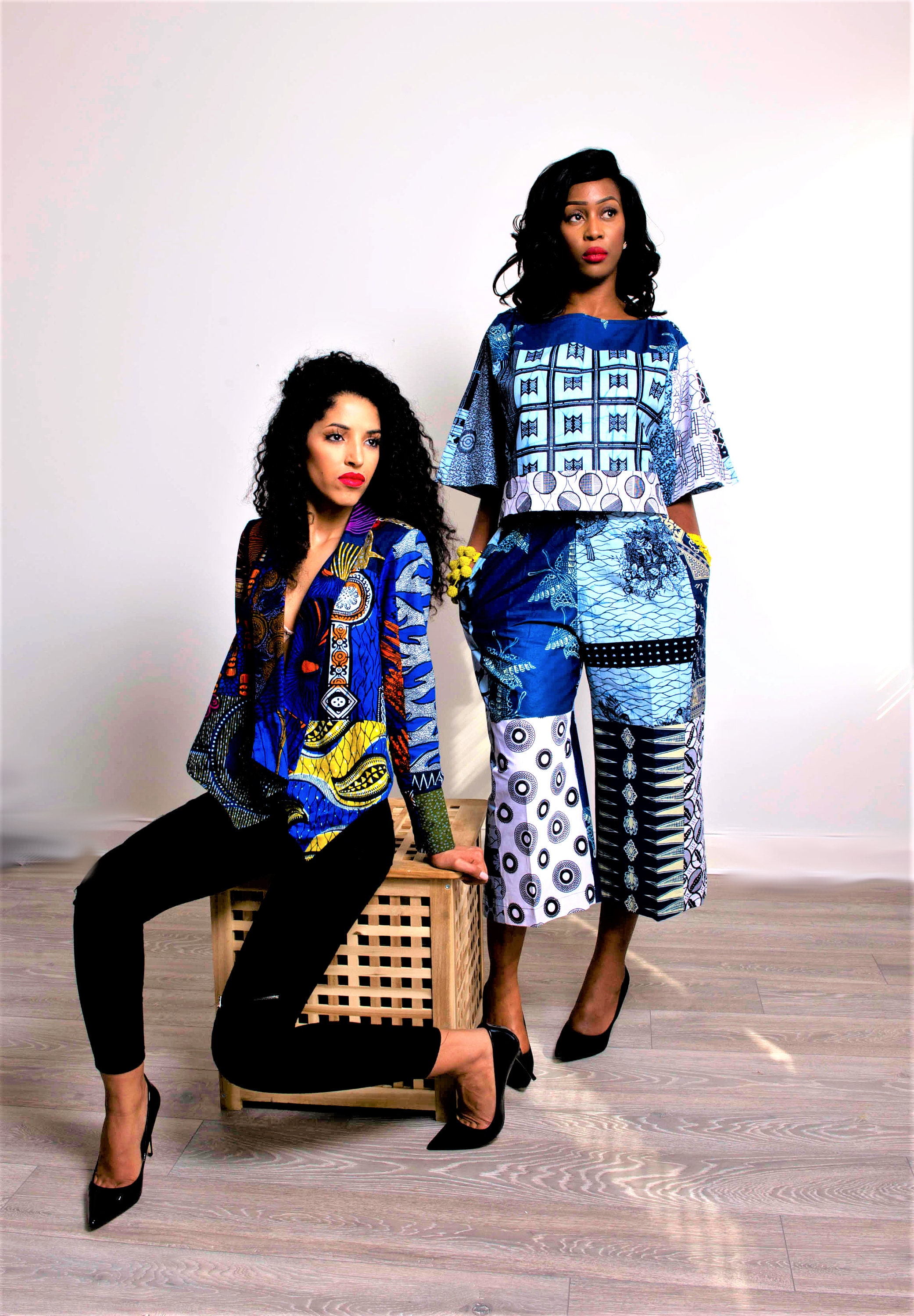 Blue Crop Top African Print Crop Top Women Summer Tops Ankara Cropped ...