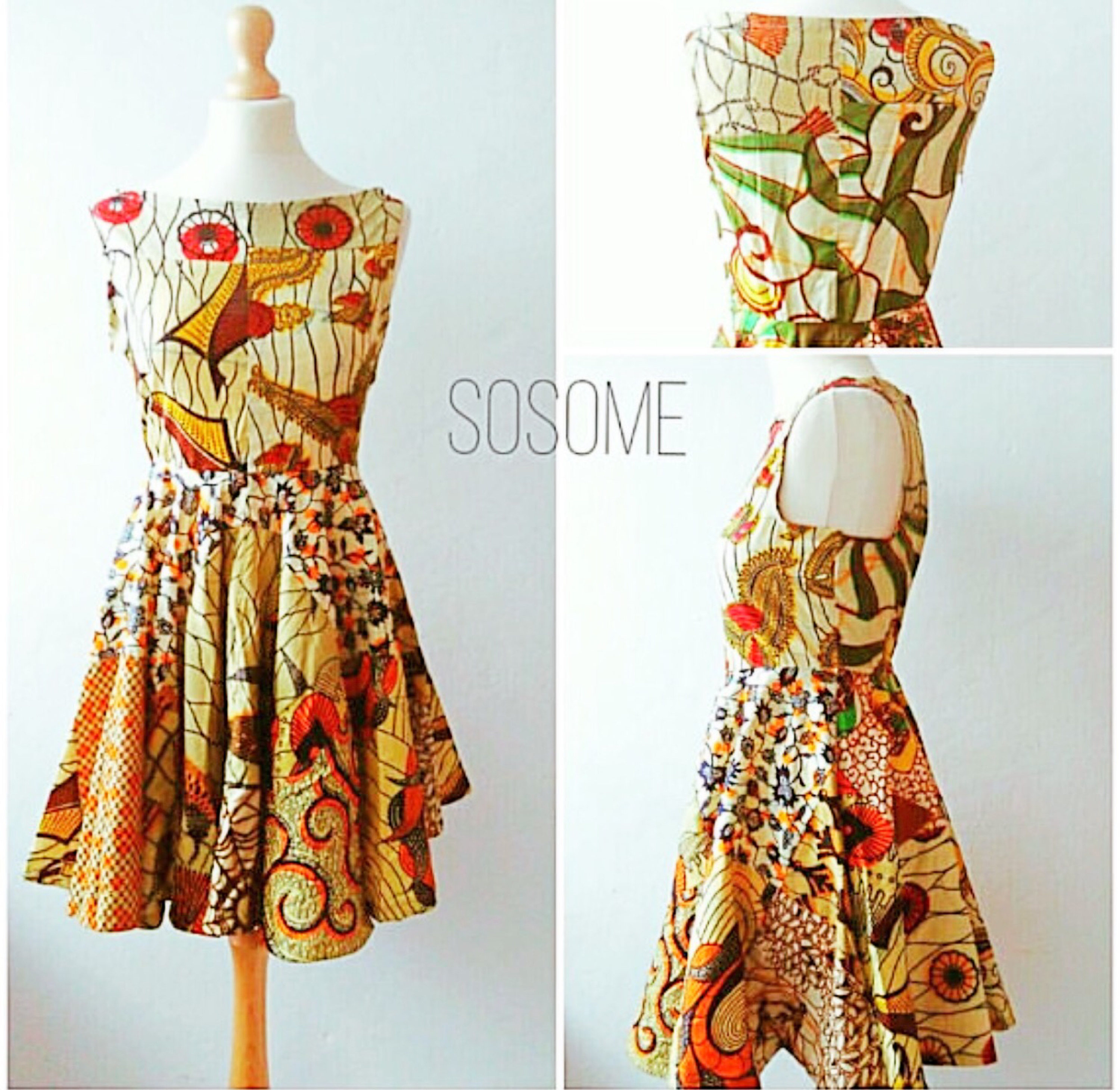 Mariam Skater Dress, Short Ankara Tunic, Fit Flare Dress - Etsy