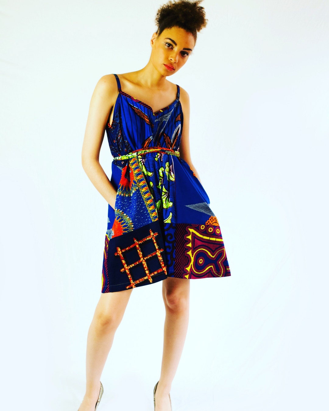 Blue African Print Playsuit Danni - Etsy