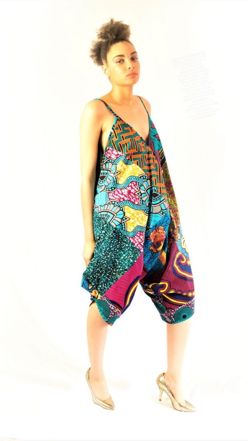 Jose African Jumpsuit-blue African Jumper- Loose Jumpsuit- Africa ...