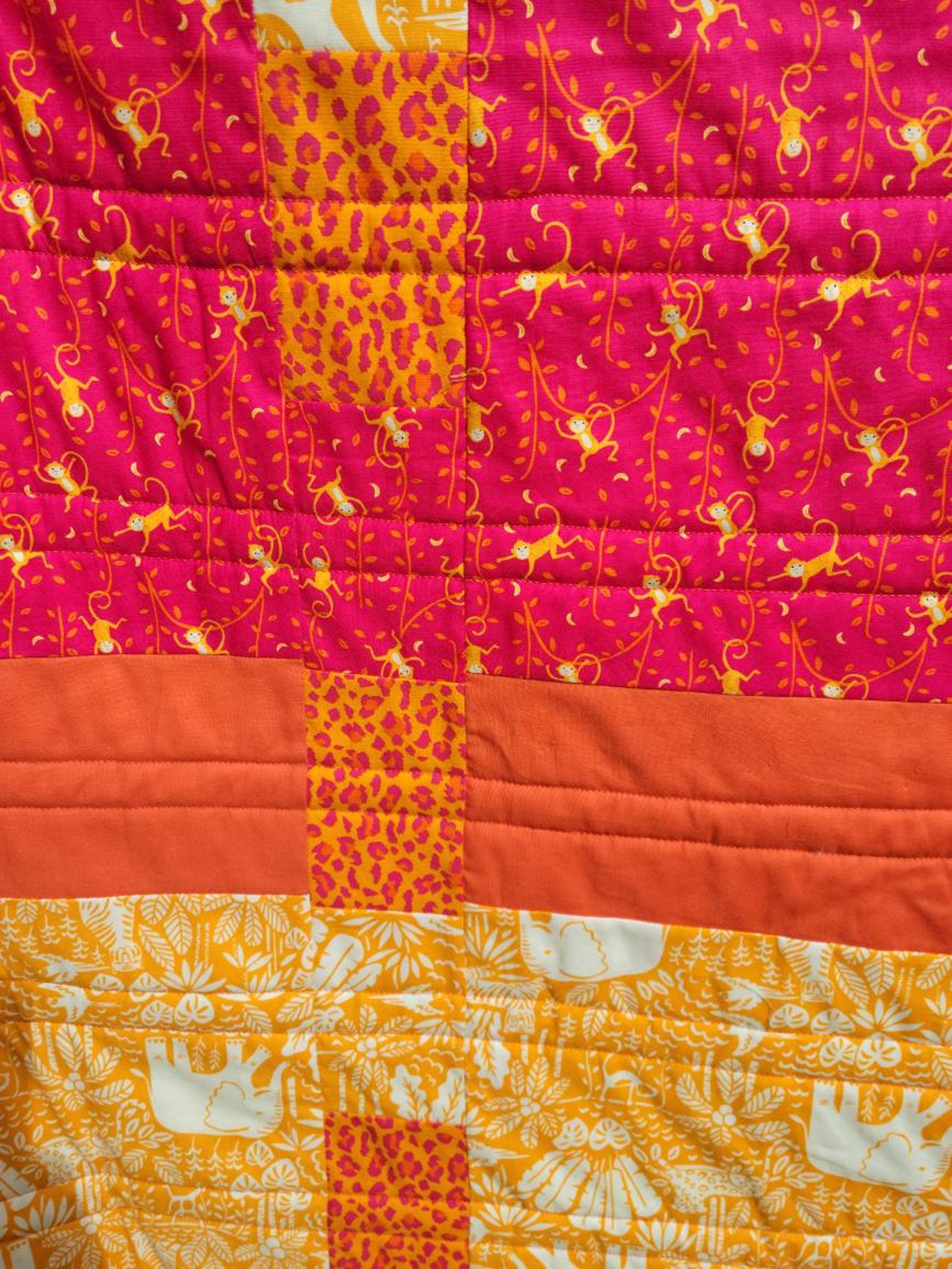 Modern Buffalo Check Quilt in Red Orange and Yellow Jungle - Etsy
