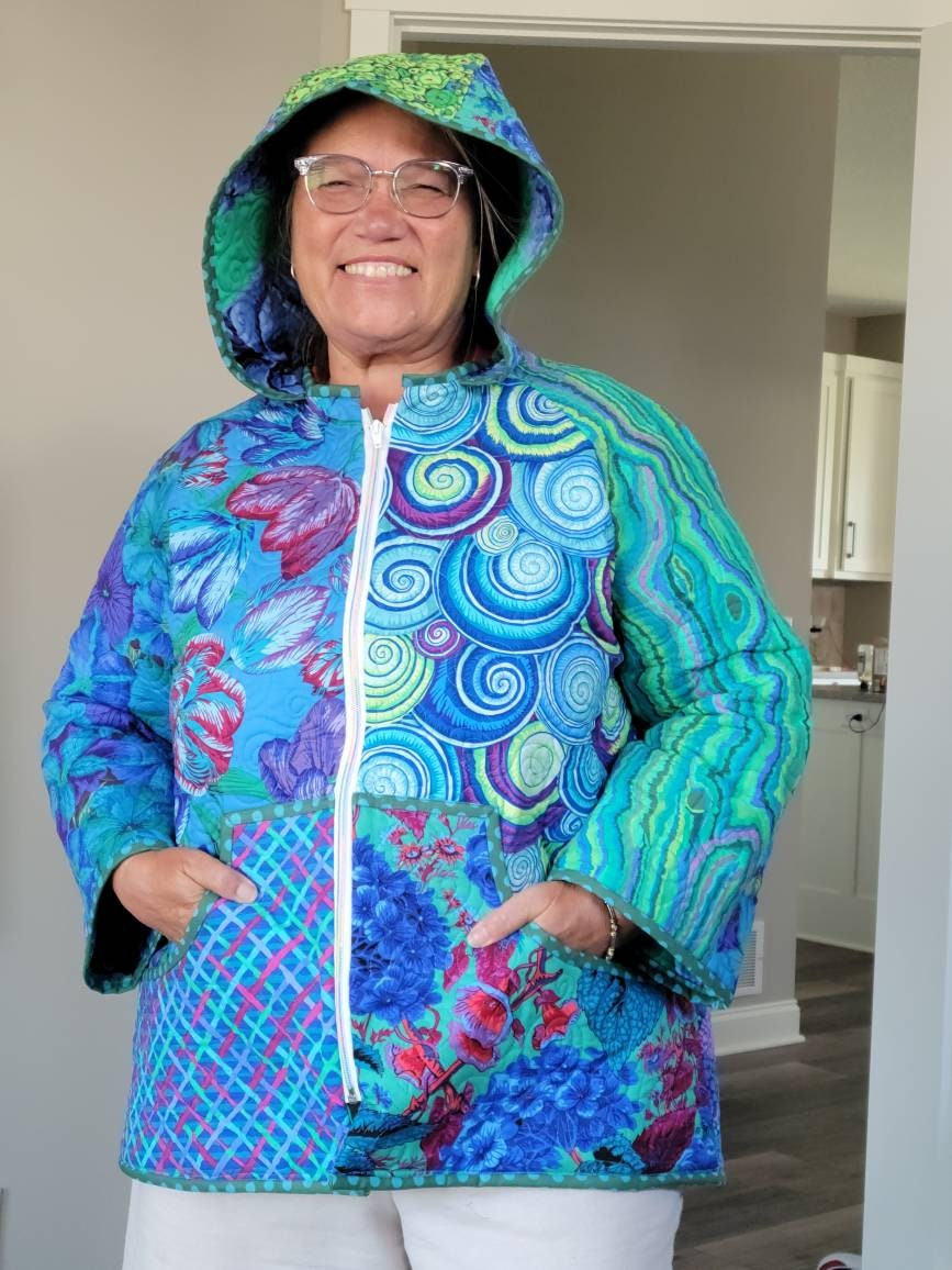 Machine Quilted Hooded or Collar Jacket Made to Order. You Pick 8 ...