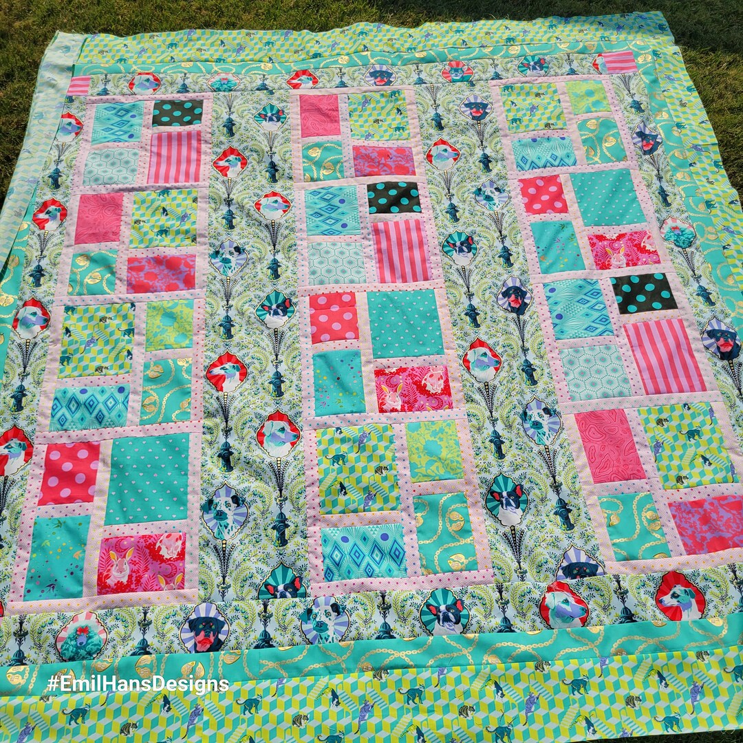 Quilt Top for Twin Size Bed. All Tula Pink Fabric Featuring Besties ...