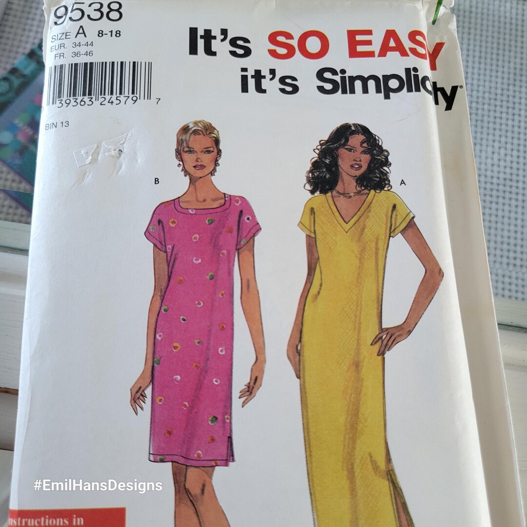 Uncut Simplicity Retro Sewing Pattern 9538 Simple Tunic Dress, Sizes 8 ...