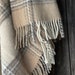 Beige Wool Throw Blanket in Check Beige/milk White/grey Checked ...
