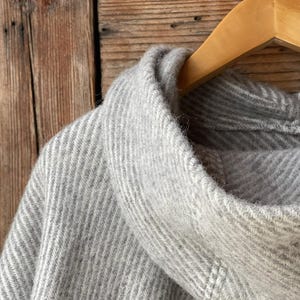 Gray Wool Poncho Hood and Fringes Light Grey Hooded Ponchos Capes ...