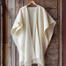 Open Cape Poncho for Women and Men Cream White Wool Blanket Poncho Warm ...
