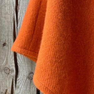Orange Wool Poncho Cape Hooded Orange Ladies Poncho Orange Poncho Cape ...