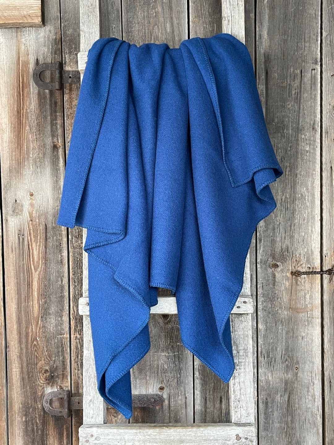Blue Wool Throw Blanket Blue Pure Lambswool Sofa Throw Blanket Pure ...