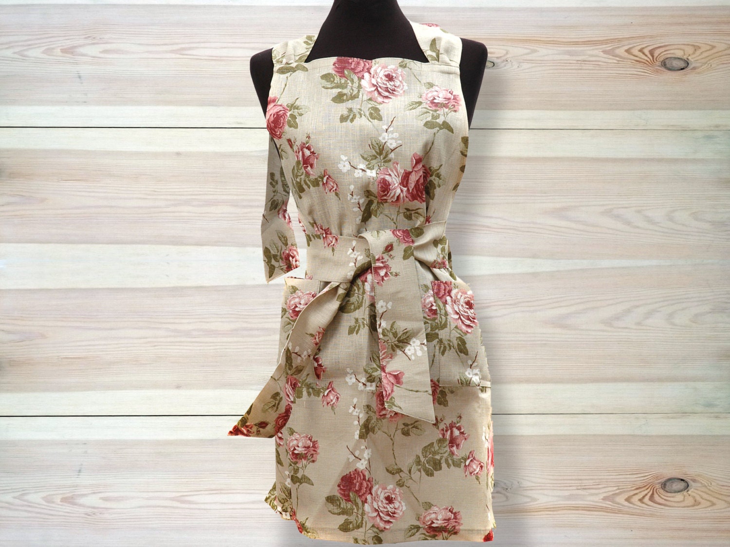 Cabbage Rose Apron - Etsy