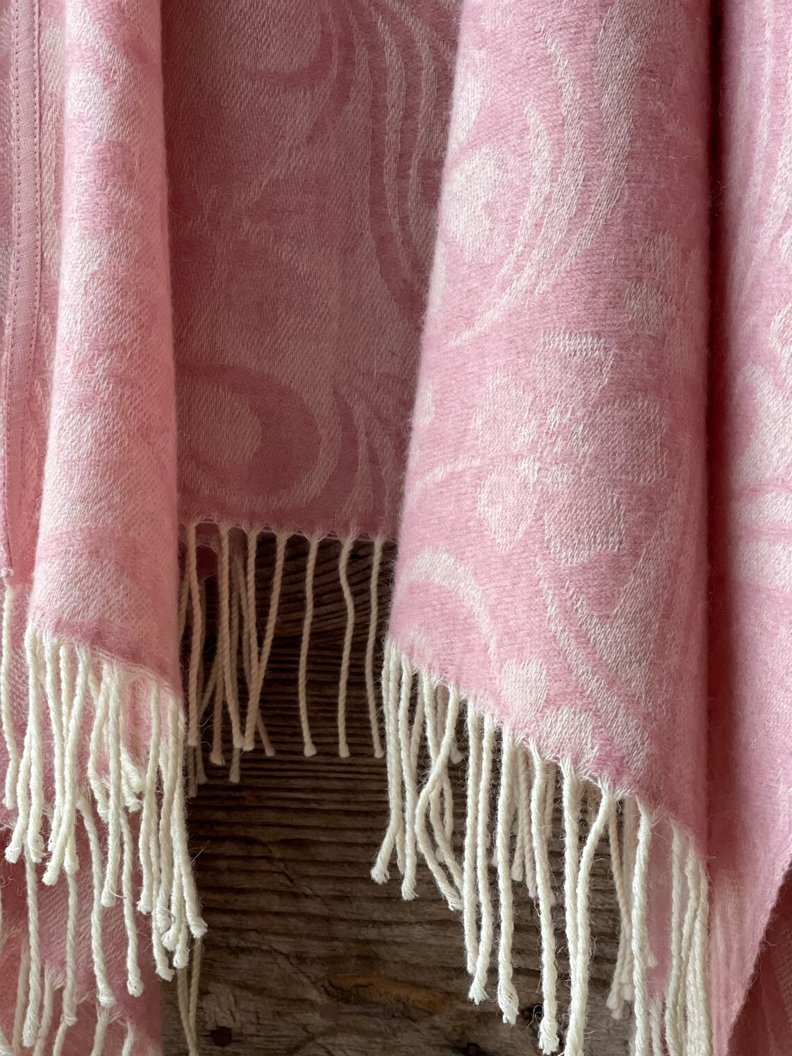 Soft Pink Open Cape Poncho for Women and Men Cashmere Wool Blanket ...