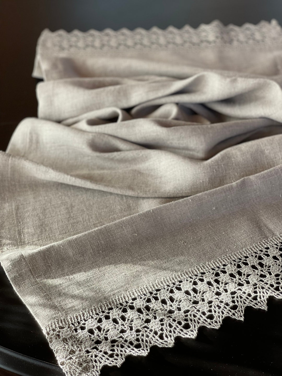 Rustic Linen Table Runner, Natural Linen Runner Vintage Linen Table ...