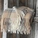Beige Wool Throw Blanket in Check Beige/milk White/grey Checked ...
