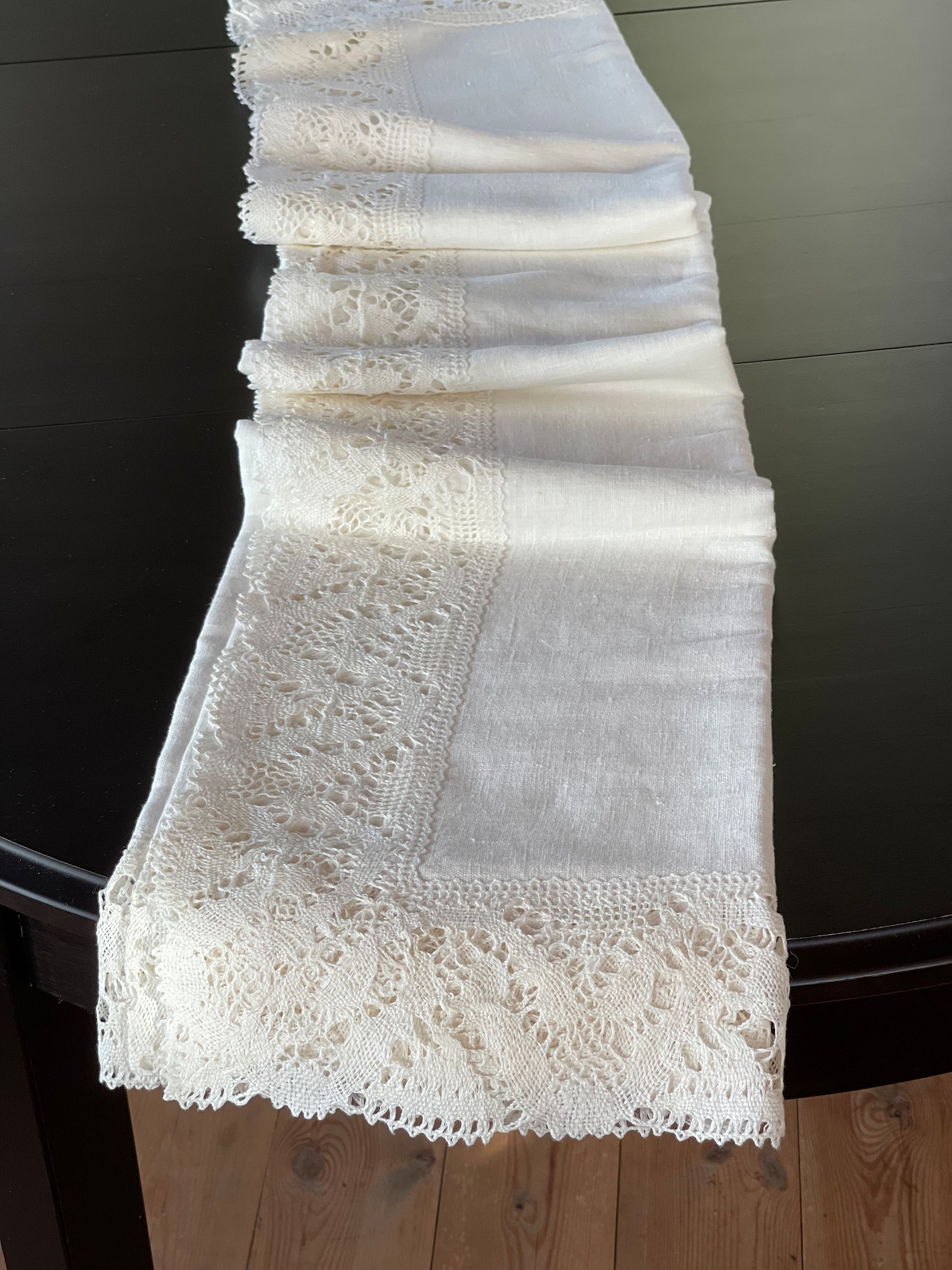 White Linen Tablecloth Linen Laced Pure Linen Tablecloth Dining White ...
