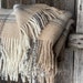 Beige Wool Throw Blanket in Check Beige/milk White/grey Checked ...