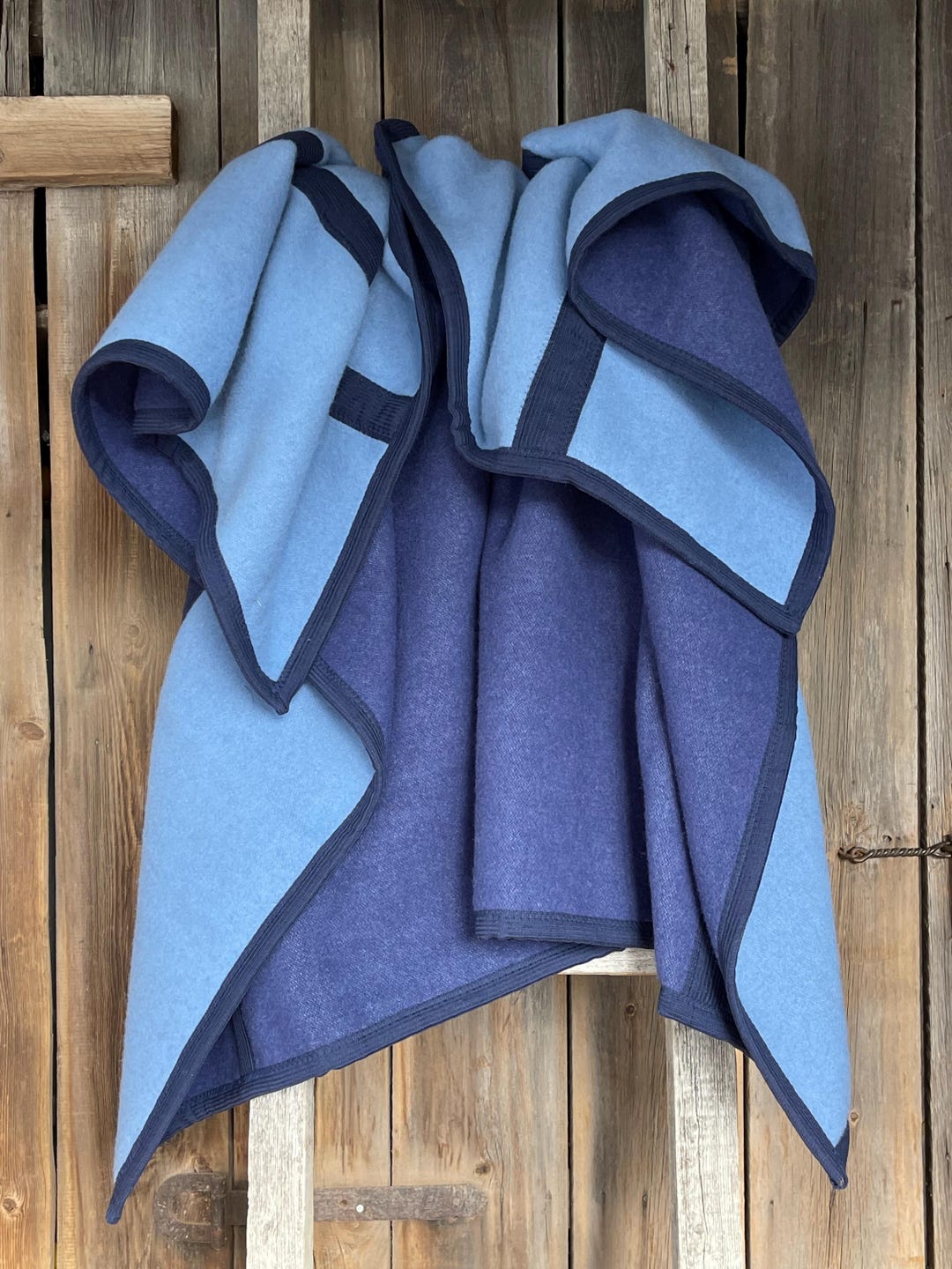 Blanket Blue XL Size Navy BLUE Wool Blanket Large Wool Blanket Pure ...
