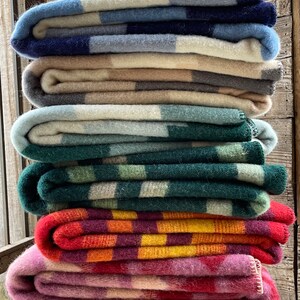 Pure Wool Blanket Geometric Pattern Wool Throw Blanket Green/white ...