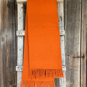 Orange Wool Throw Blanket With Fringes Orange Wool Sofa Throw Orange ...