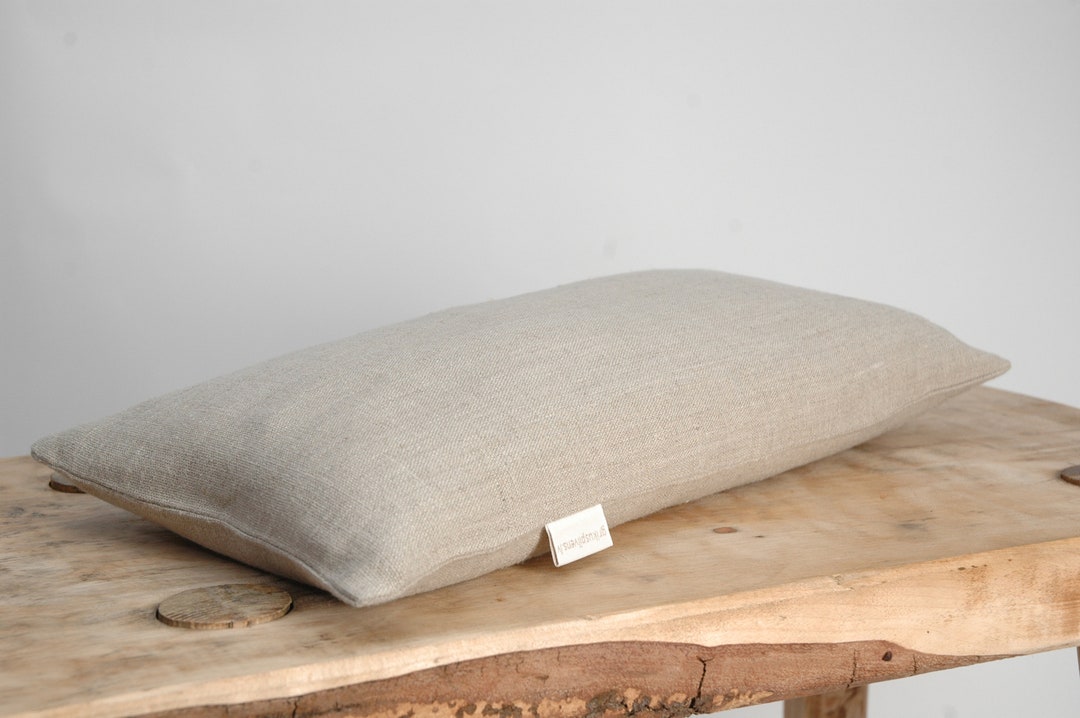 Small Buckwheat Pillow, Natural Grey Stonewashed Linen Pillow, ZW ...