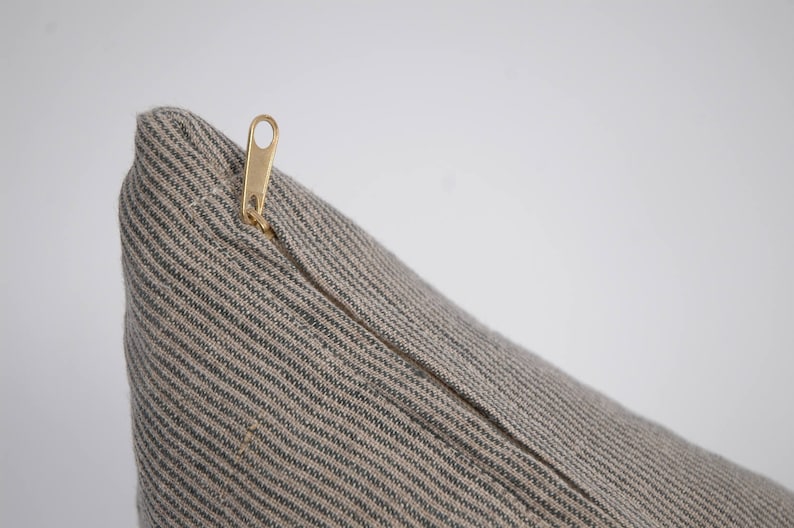 Small Buckwheat Pillow, Grey Striped Linen Pillow, Travel Pillow, Neck ...